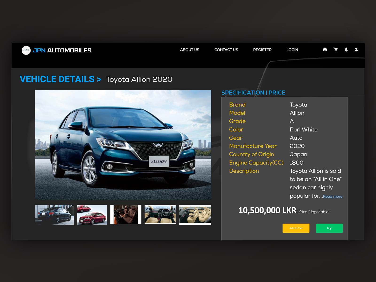 Car Sale || Car Specification Page by Shehan Tharuka on Dribbble