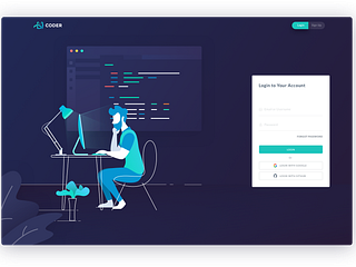 Coder Login Page by Zazuly Aziz for Brightscout on Dribbble