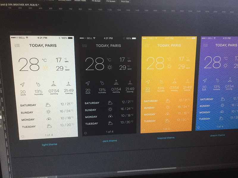 Weather app concept by Ludovic Riviere on Dribbble