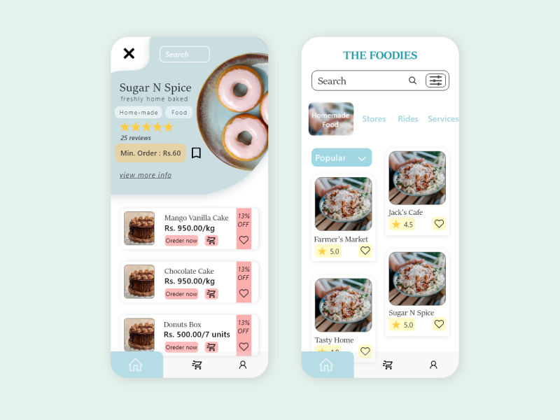 A food oredering app UI by Mokshi Soti on Dribbble