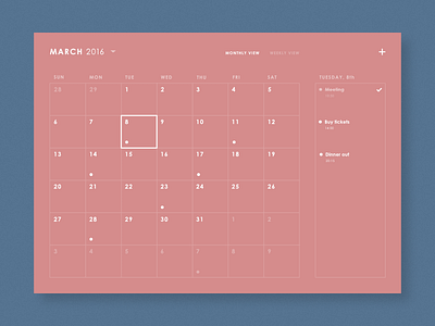 Calendar by David França on Dribbble