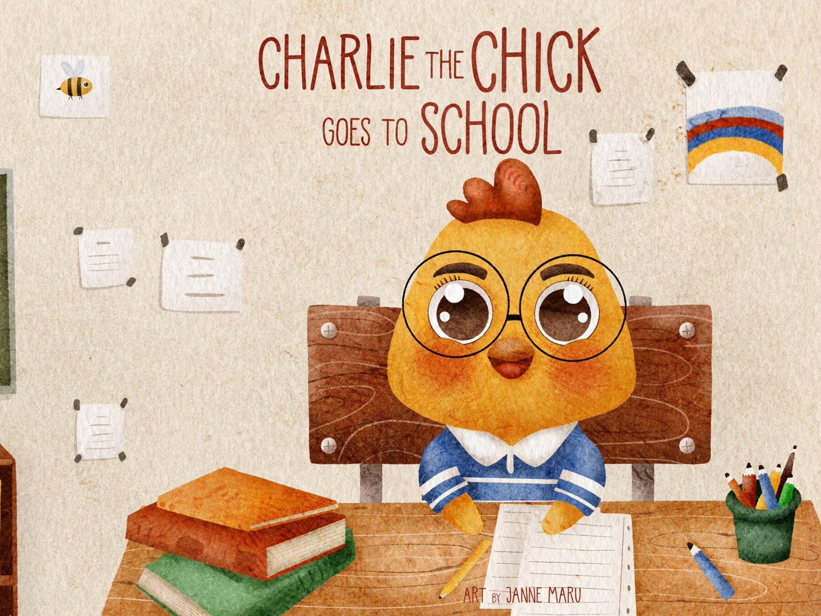 "Charlie the chick goes to school" picture book. Cover by Jane Maru on ...