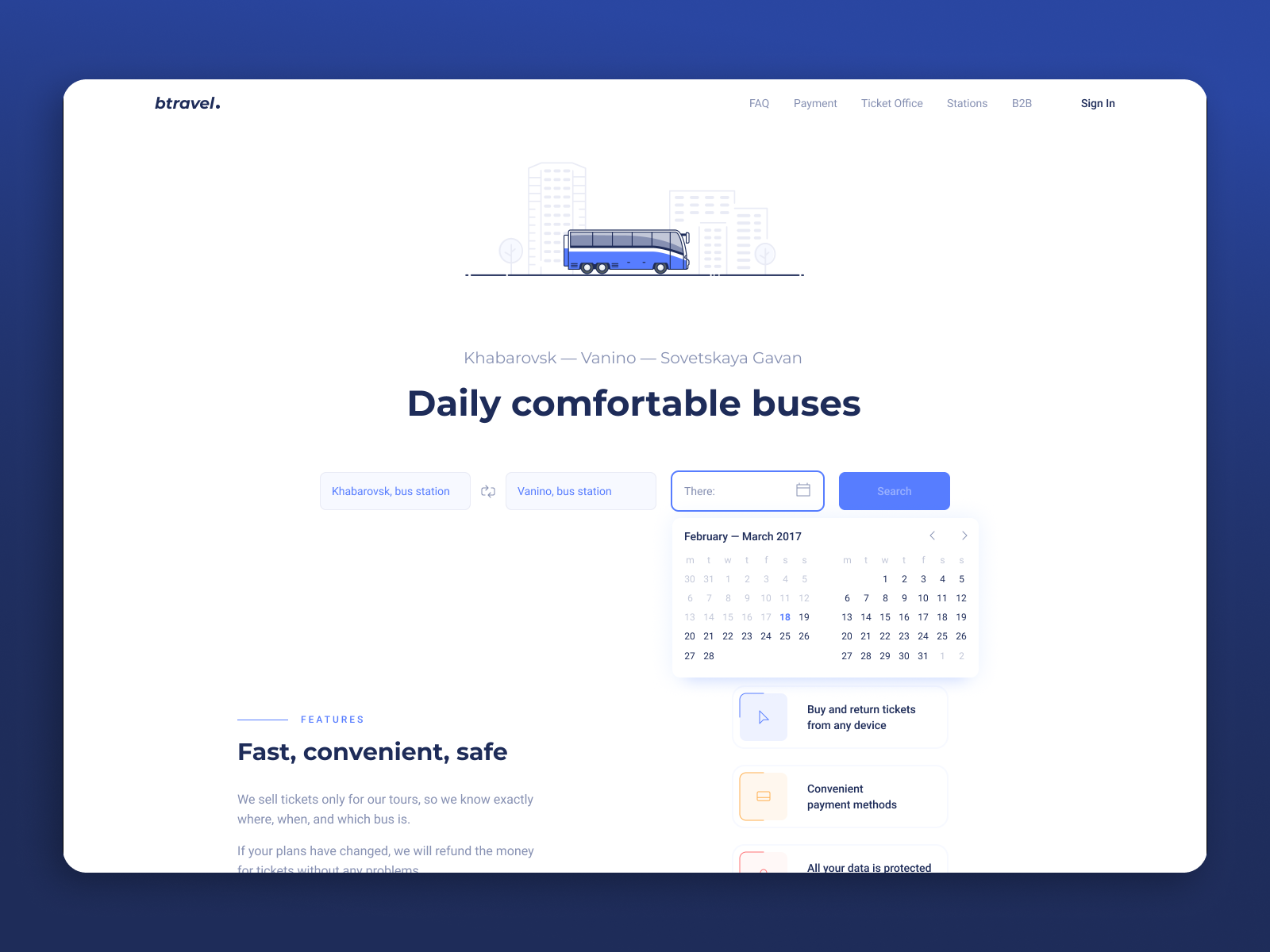UI/UX for bus tickets online service by Lira Holm on Dribbble