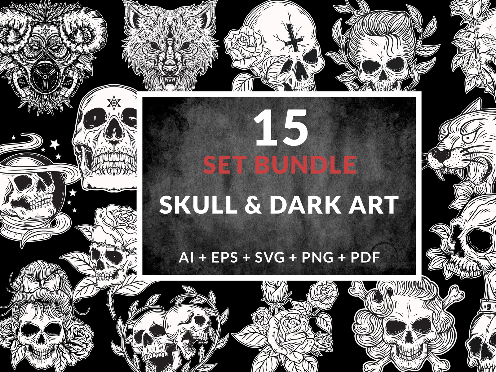 15 Set Bundle Dark Art Skull Bone Horror Tattoo by Morspective on Dribbble