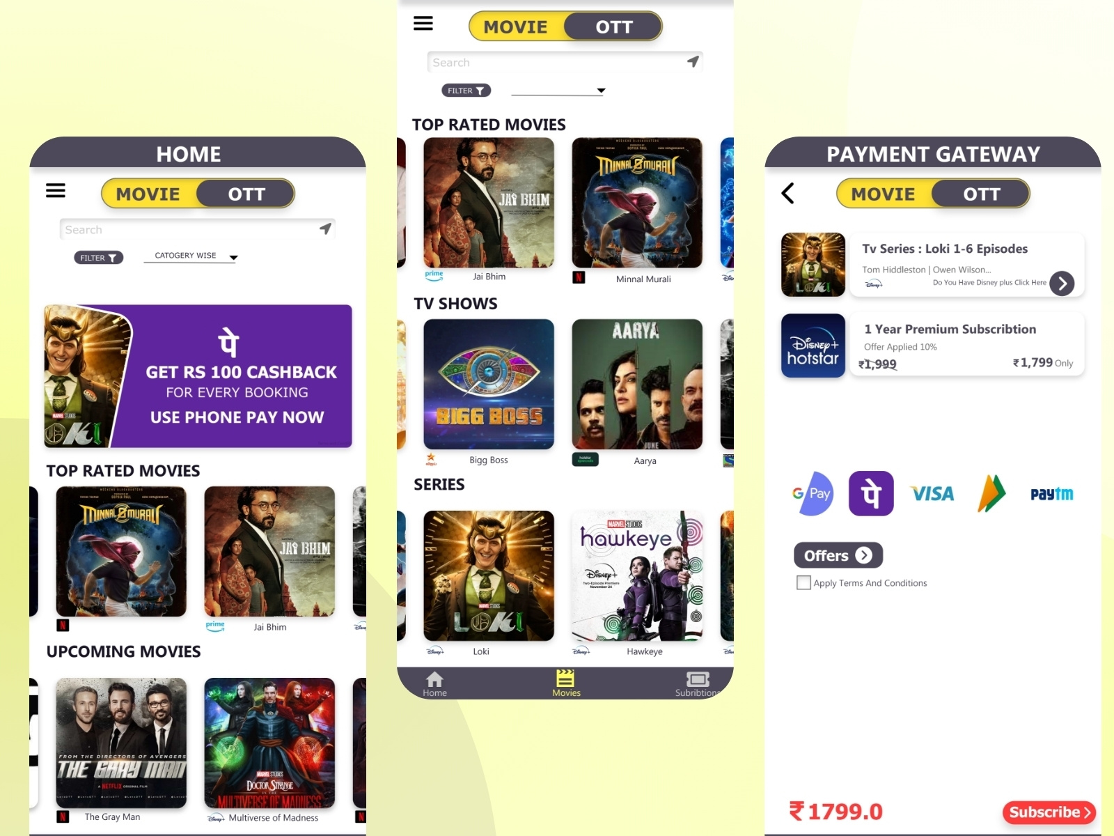 Ott Tab in App Ui by MUKESH R on Dribbble