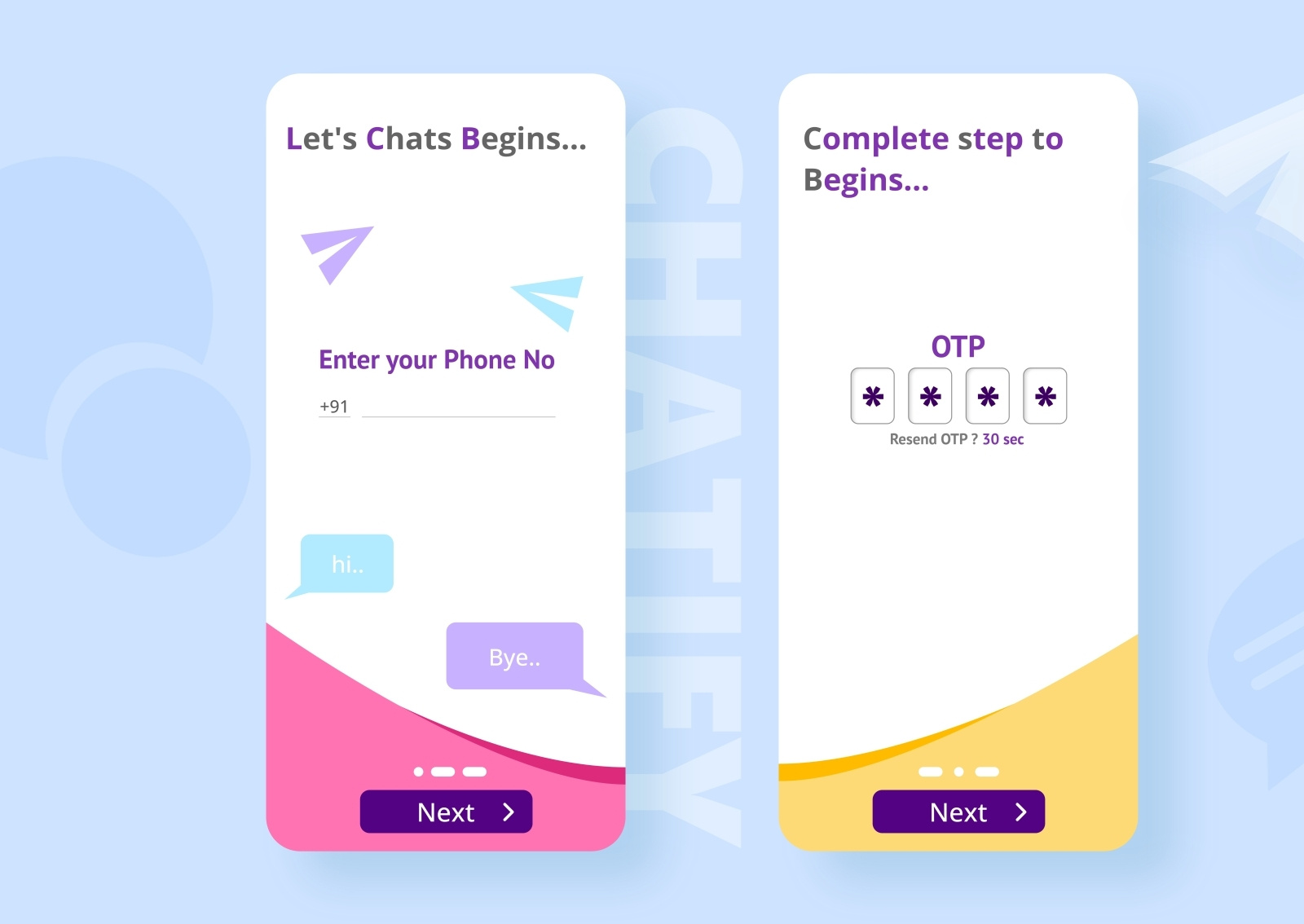 Messaging App Login Screen UI by MUKESH R on Dribbble