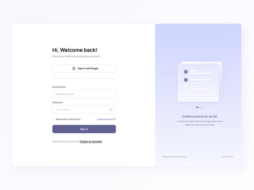 Log In / Sign In Page by Emre Duran on Dribbble