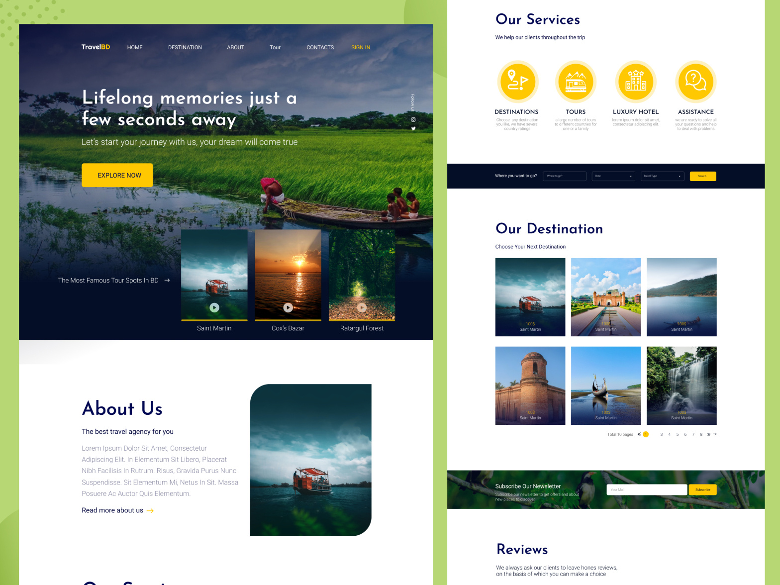 TravelBD Landing Page by Ashraful Islam Shuvo on Dribbble
