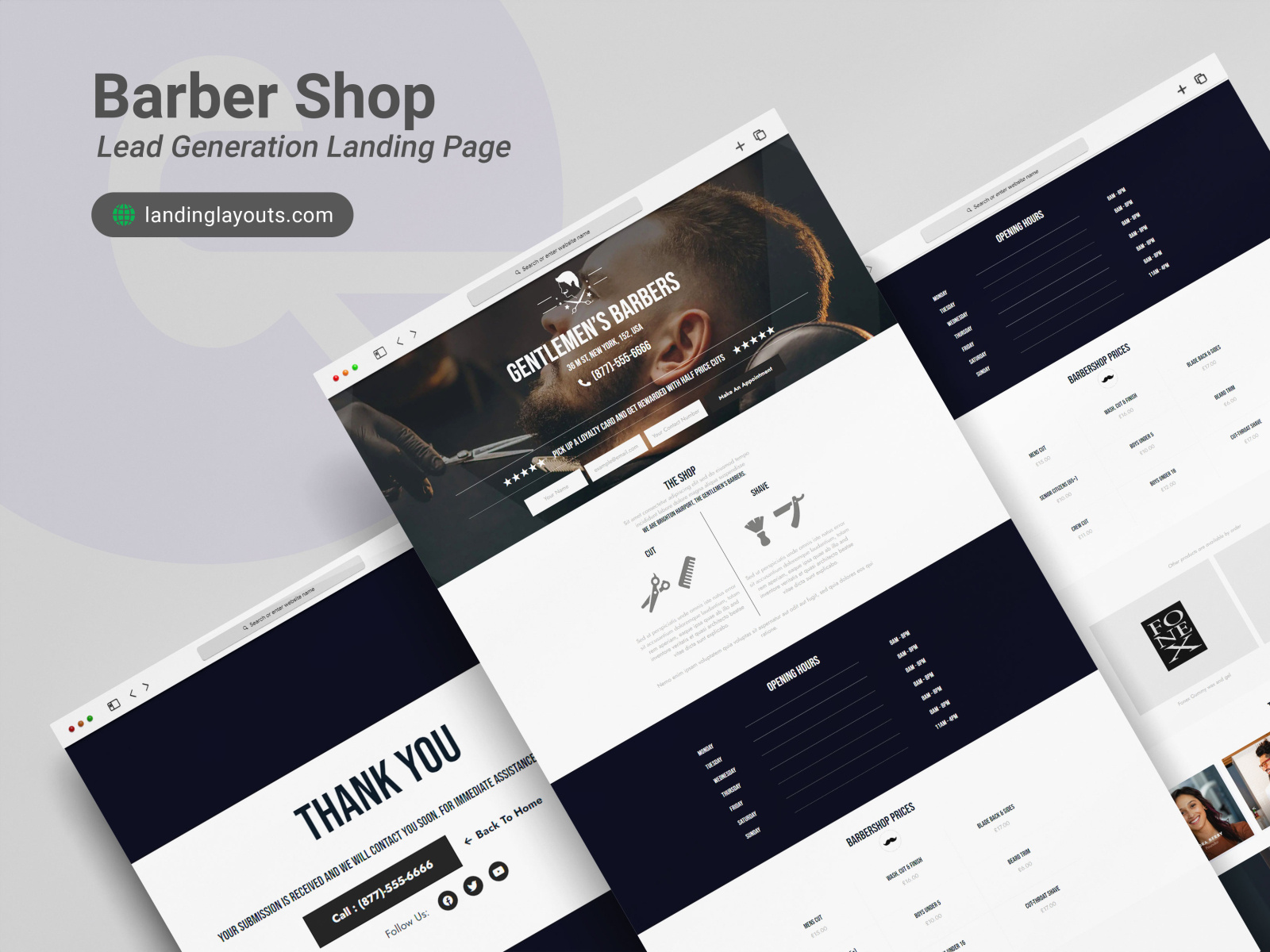 The Barbers Shop Lead Generation Landing Page by Landing Layouts on Dribbble