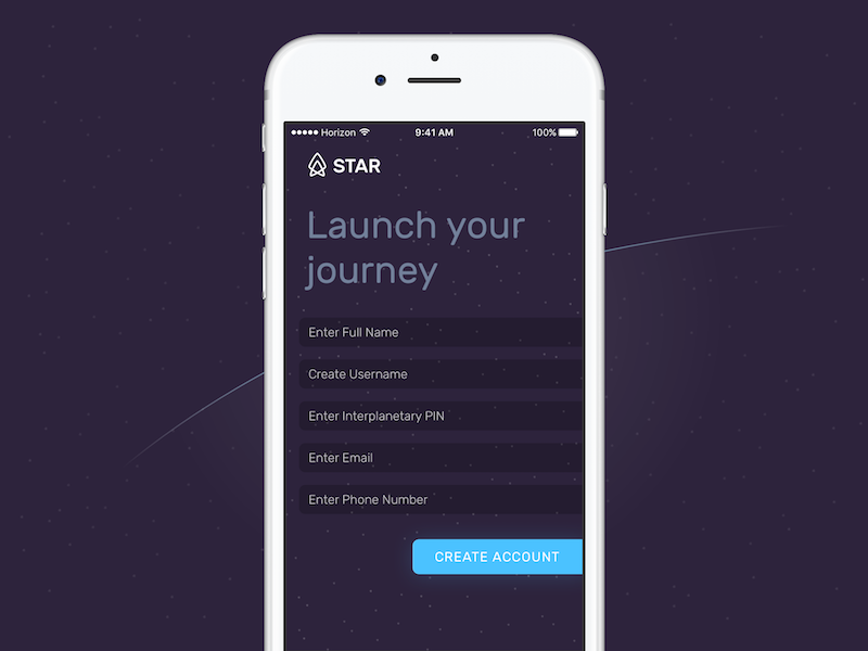 Sign Up - Space Travel And Recreation by Kevin Mao ∙ 毛恺文 on Dribbble