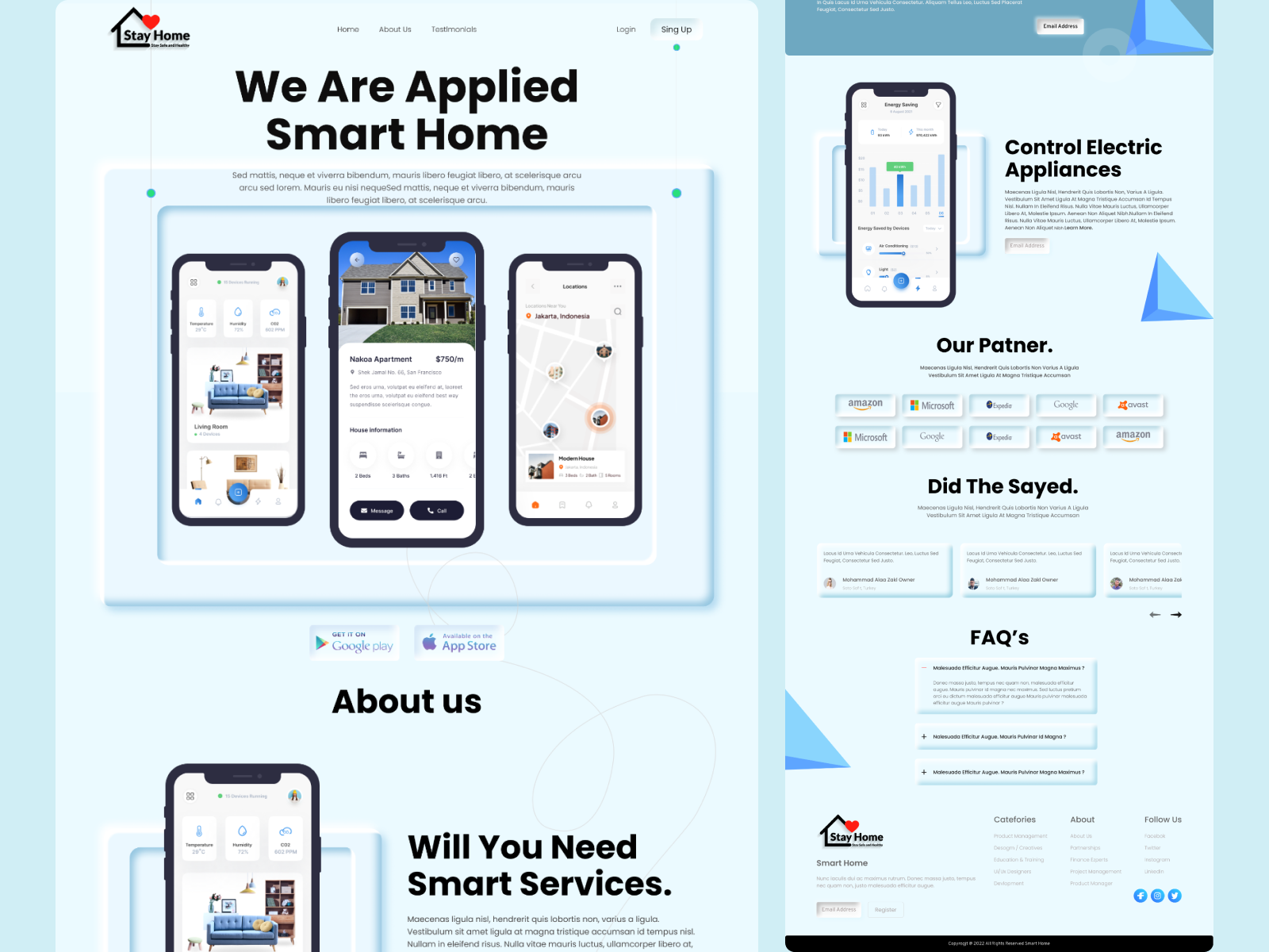 mobile app real estate landing page. by jibon ali on Dribbble