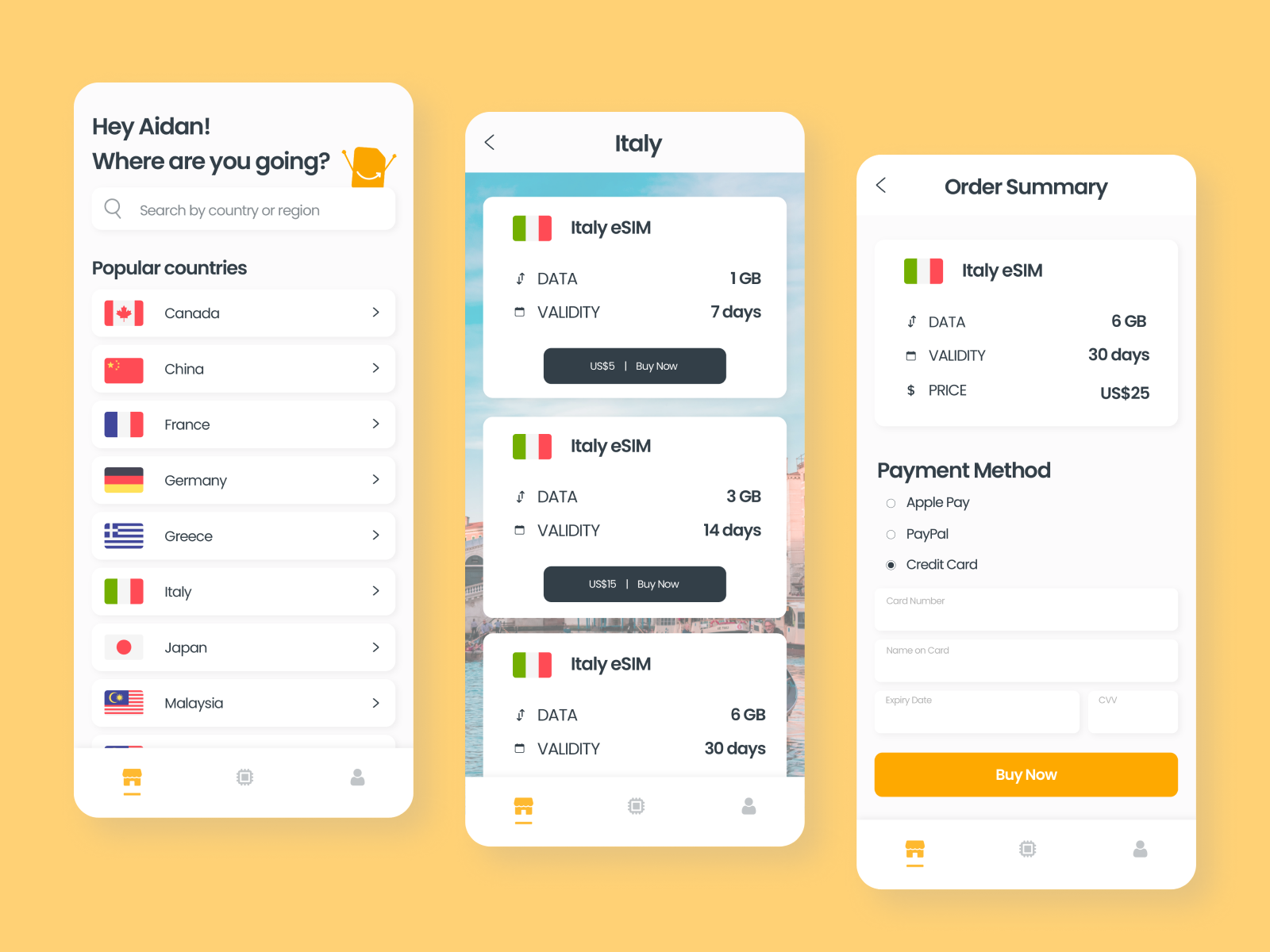 UI Mockup for eSIM App by Supriti Pradhan on Dribbble