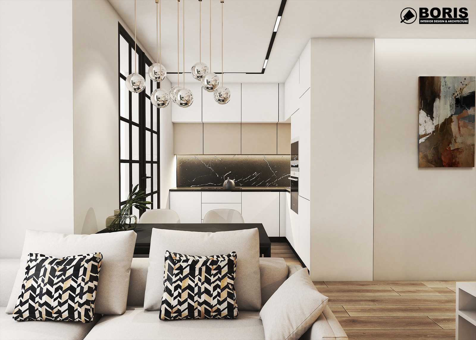 Apartment in a modern style design project by Borisstudio on Dribbble