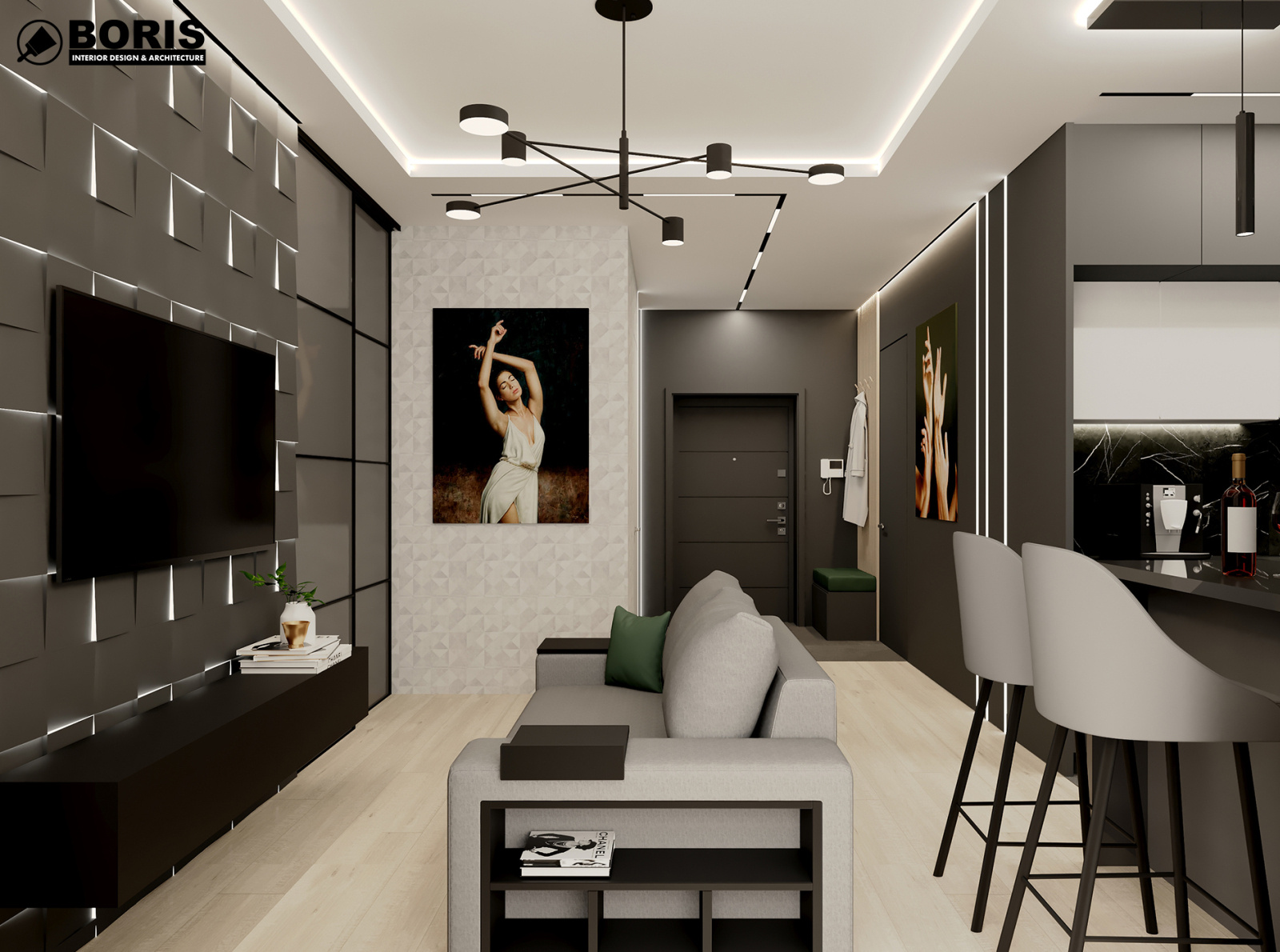 Apartment in a modern style design project by Borisstudio on Dribbble