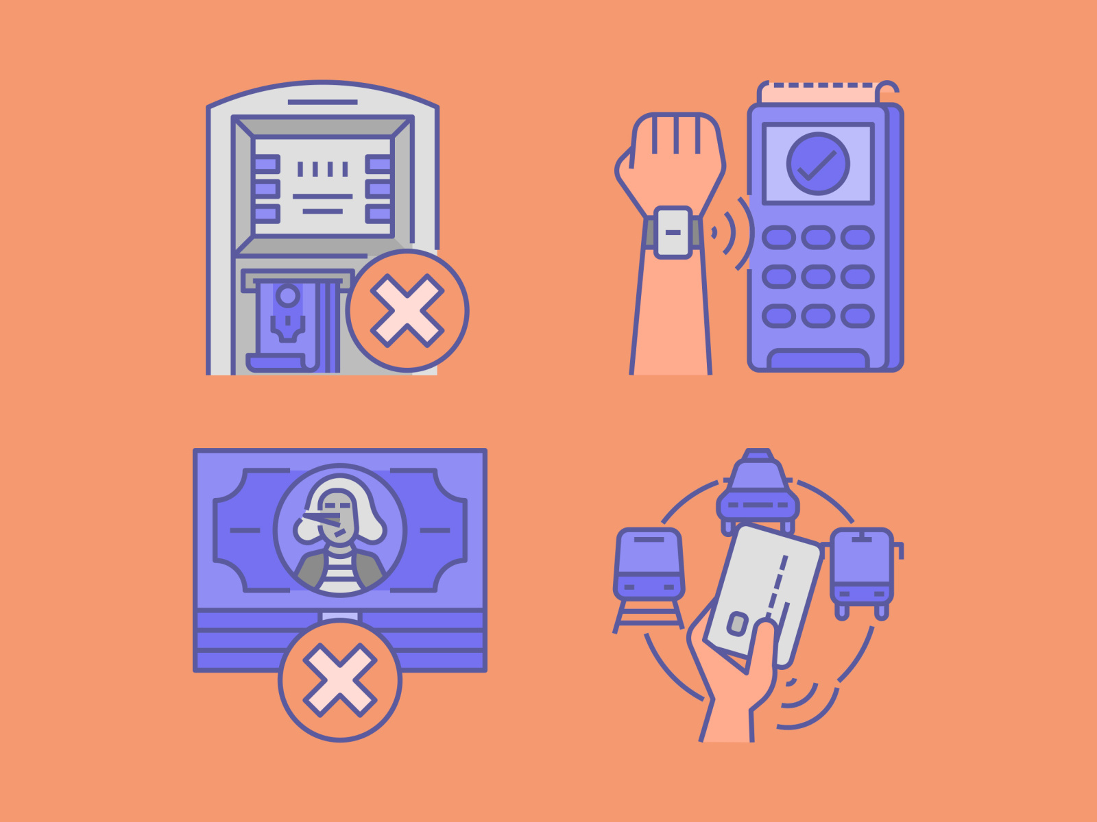 Cashless Society Icons by WiStudio on Dribbble