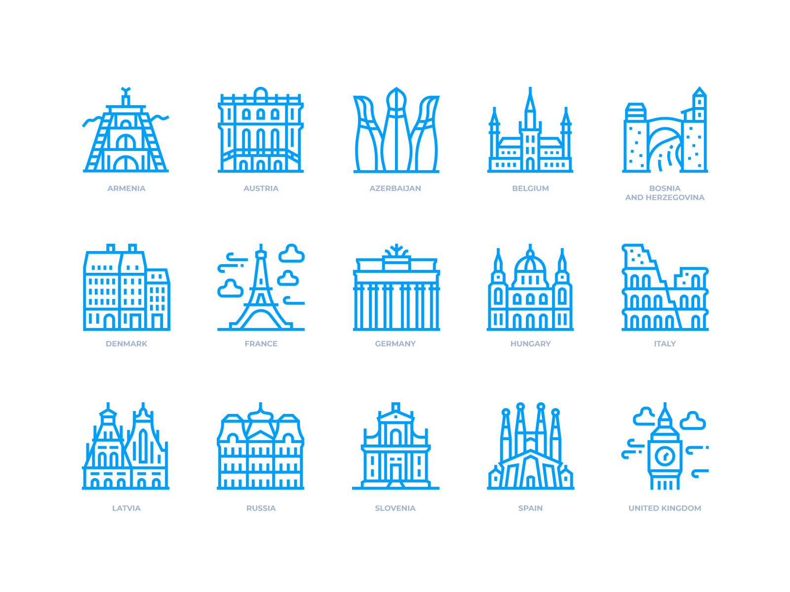 European Cities Icons by WiStudio on Dribbble