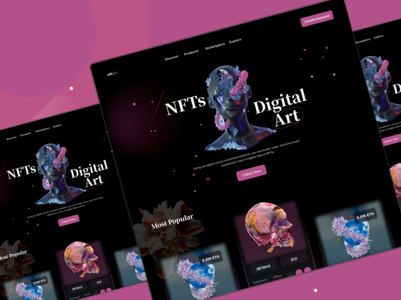 NFT Header by Farzana Rahman on Dribbble