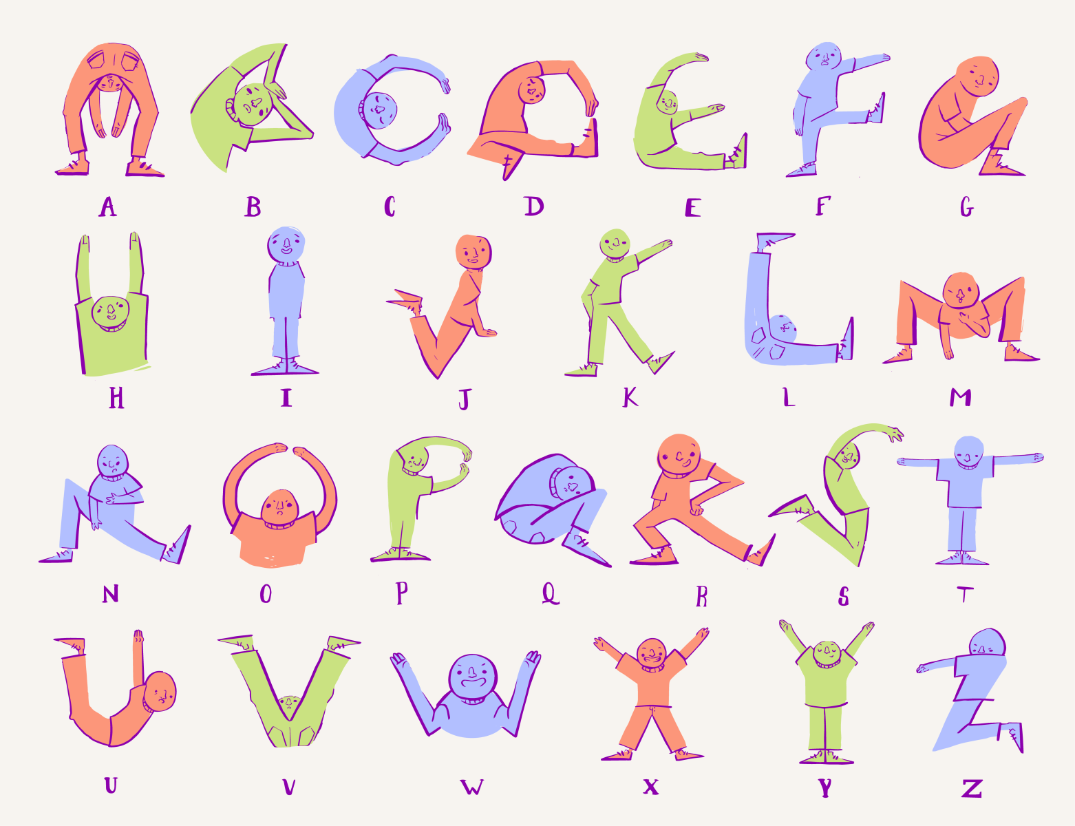 Goofy Alphabet by Rachel Hannah on Dribbble