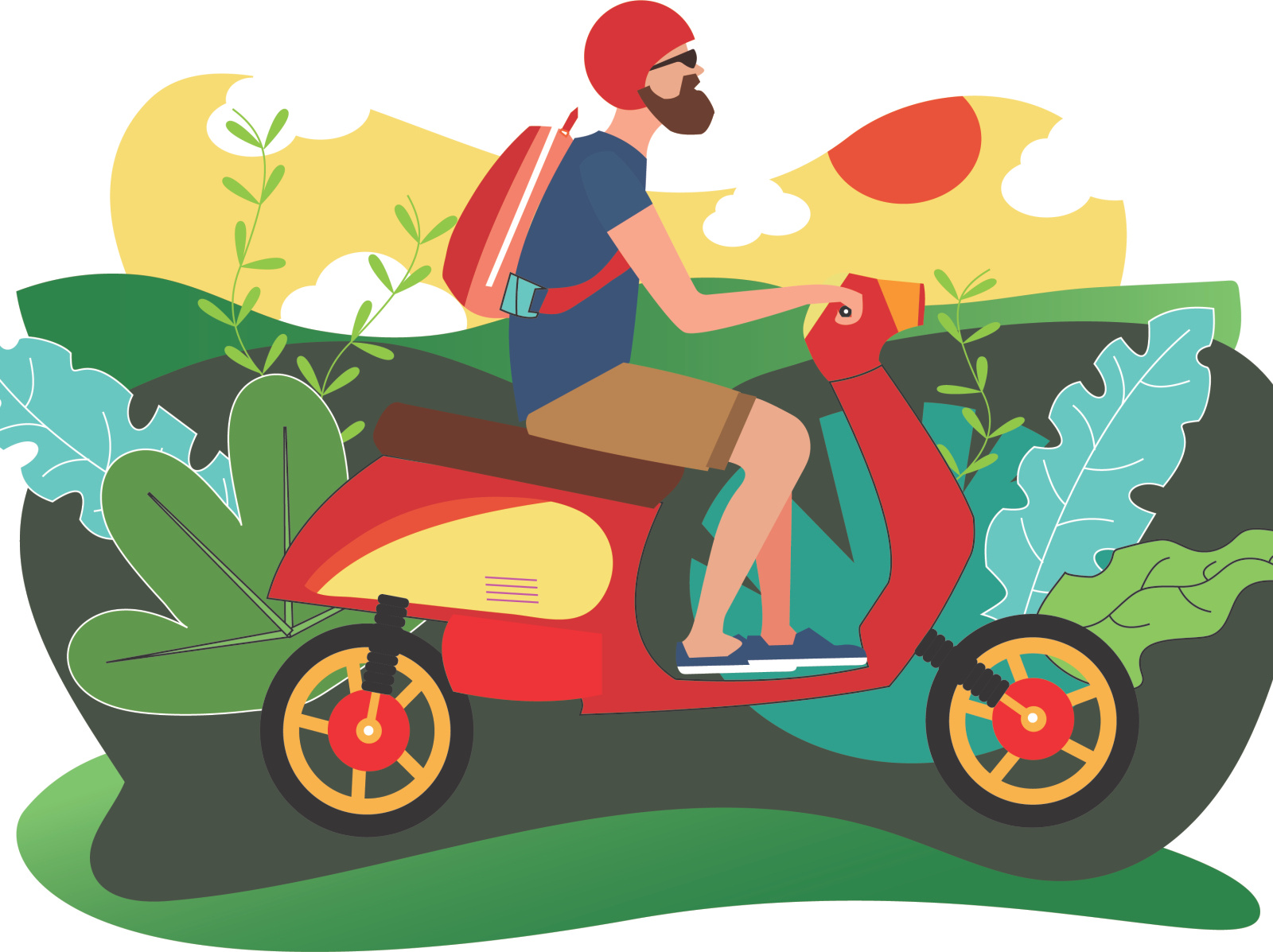 Motorbike rider vector illustration by sanjana-oporajita on Dribbble