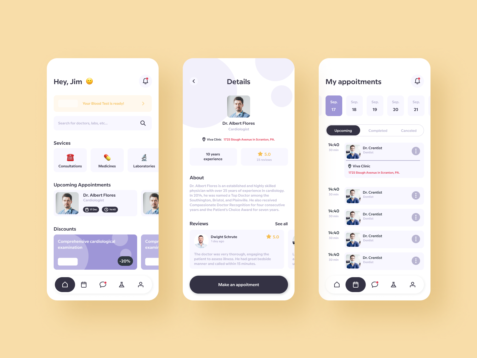 Medical Service App by Danilo Videnovic on Dribbble