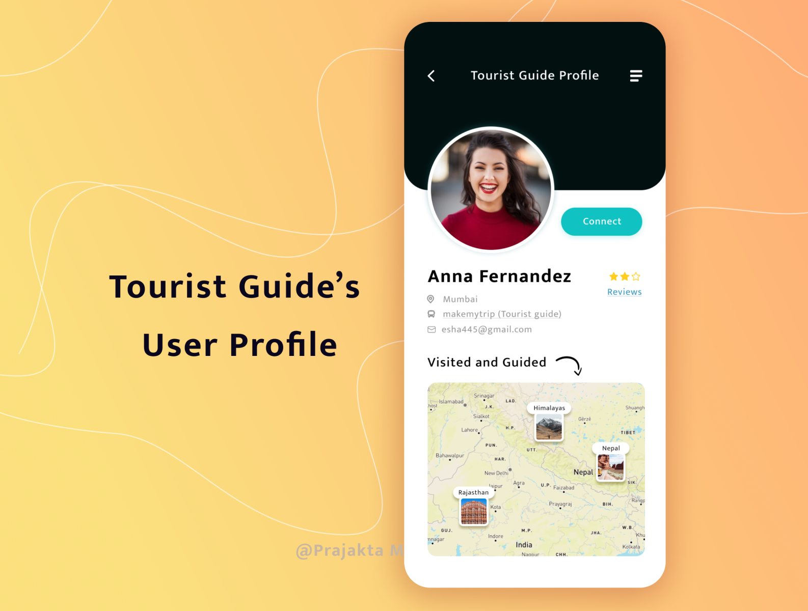 User Profile - Tourist Guide by Prajakta M on Dribbble