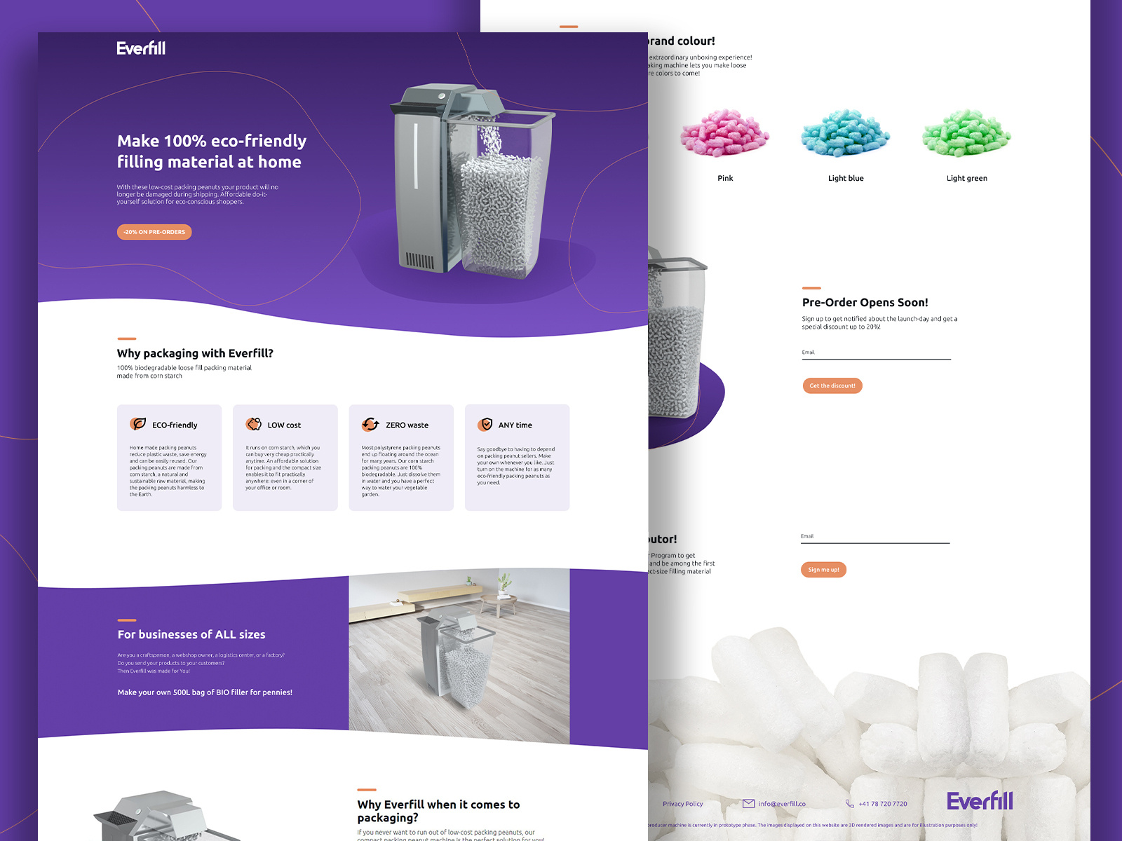 Landing page for an innovative machine for packaging solution by Black/And on Dribbble