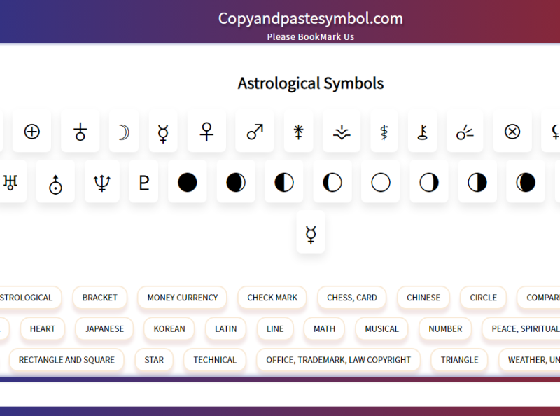 Astrological Symbols by Copy And Paste Symbols on Dribbble