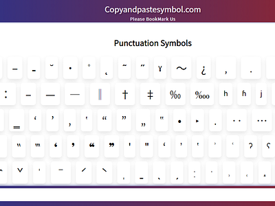 Punctuation Symbols by Copy And Paste Symbols on Dribbble