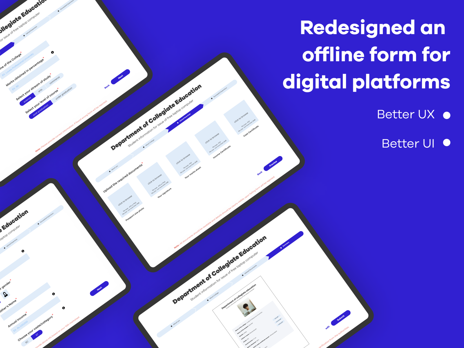 Redesigning of an offline form by Gyan I Product Designer II on Dribbble