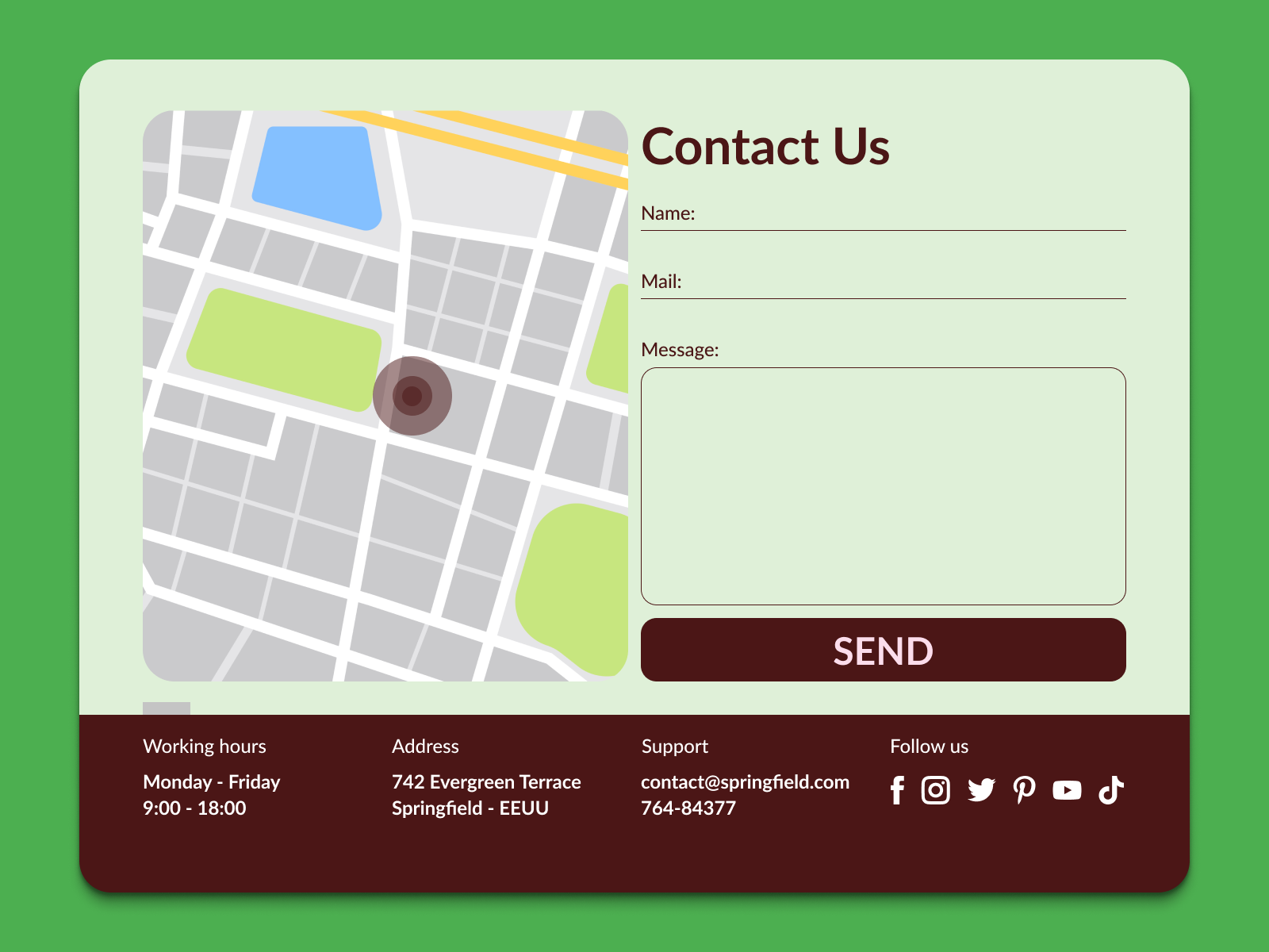 #DailyUI - Contact Us - Daily UI 028 by Jorge Rodriguez on Dribbble