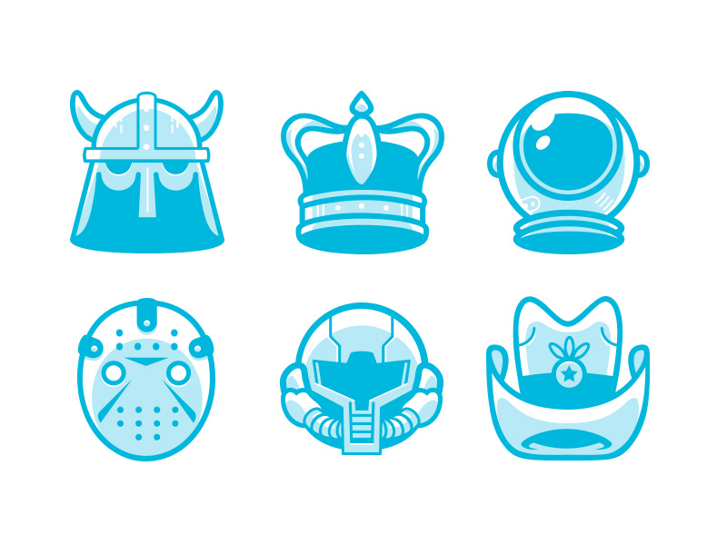 Things You Apply to Your Head Region Icon Set 1 by Logan Faerber for ...
