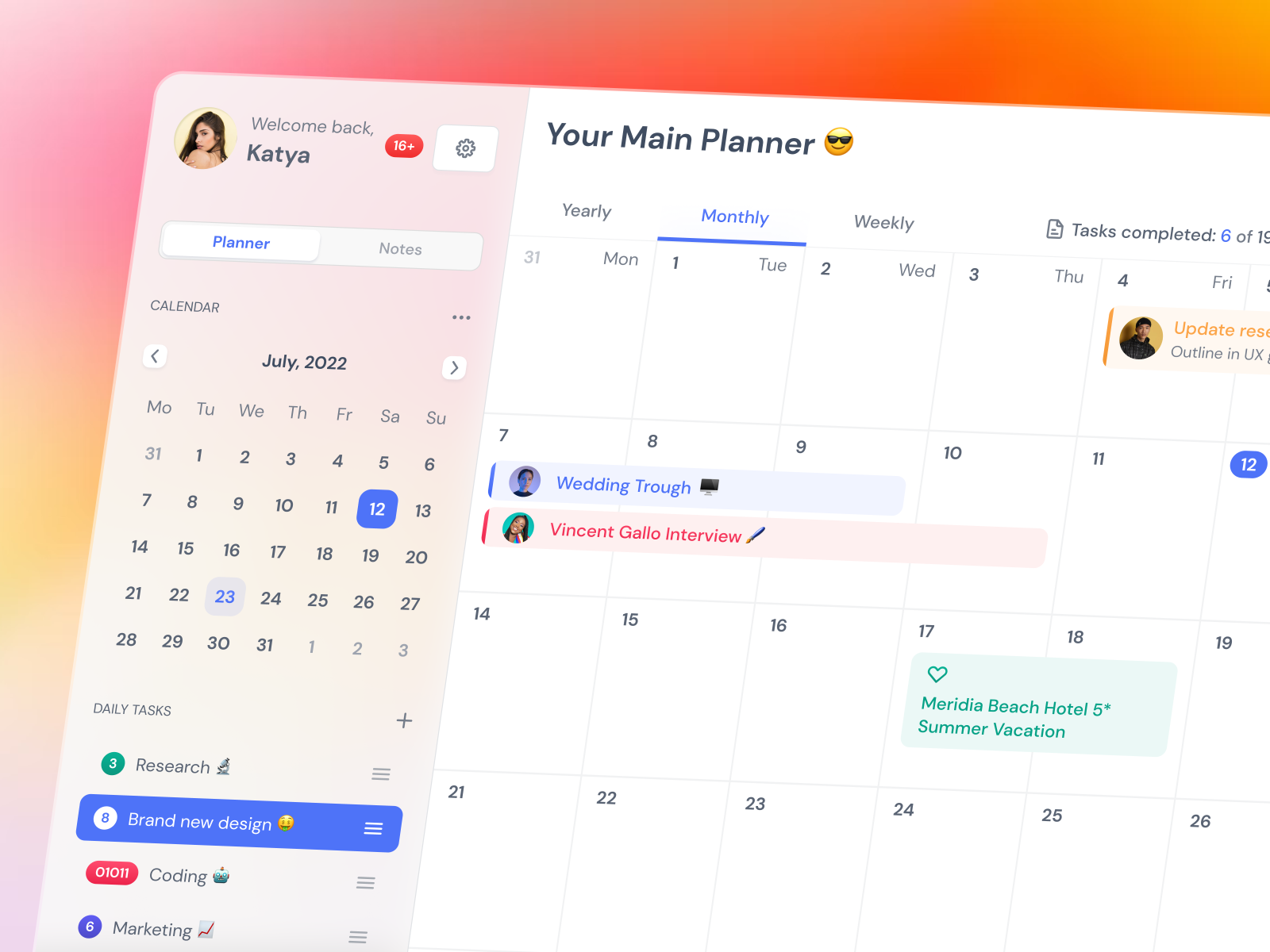 Task Planner - Schedule Web & Mobile Template by Roman for Setproduct ...