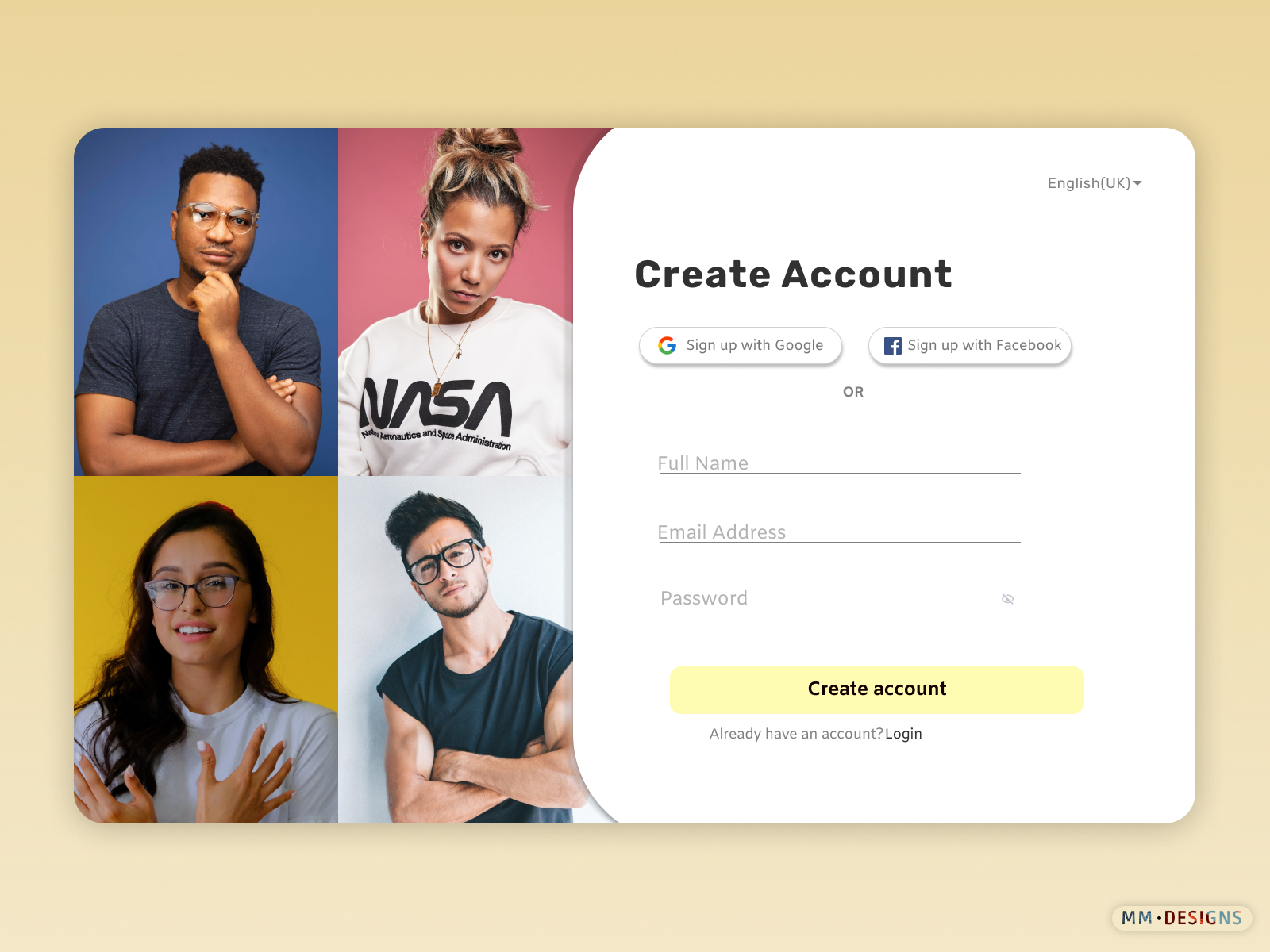 Sign up - Daily UI 001 by Aswin MM on Dribbble