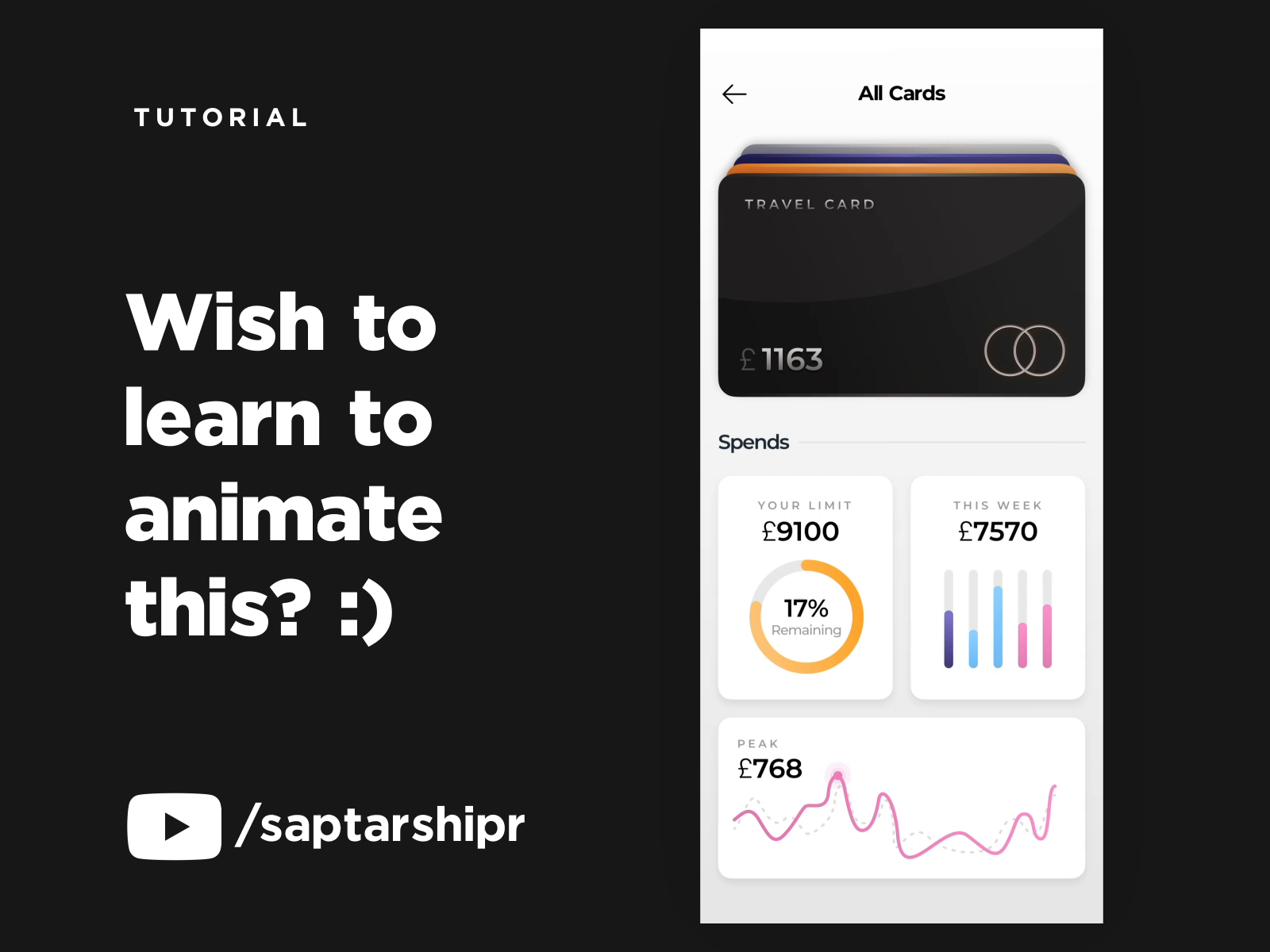 3D Card Flip Mobile UI by Saptarshi Prakash on Dribbble