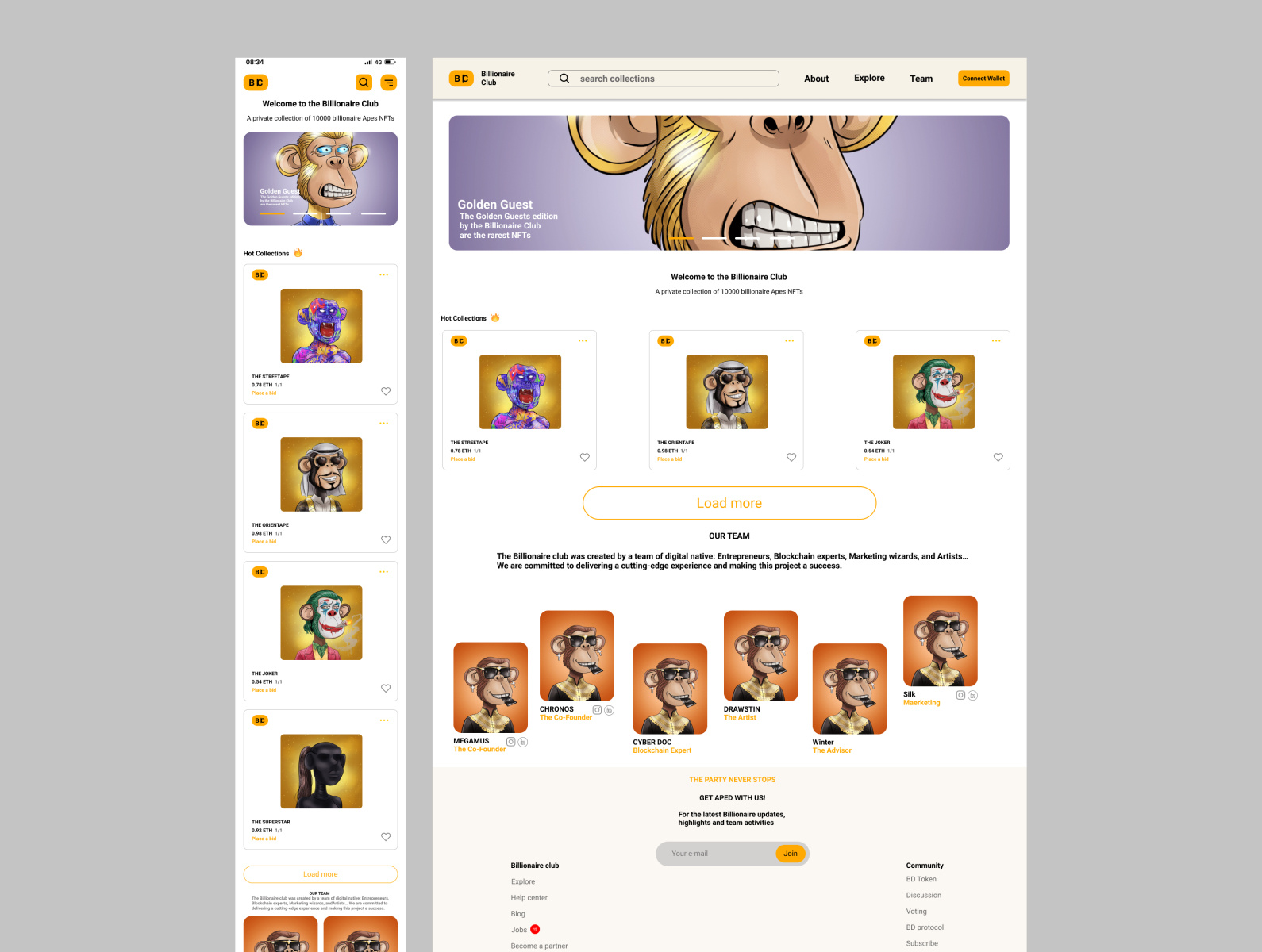 Billionaire club new nft collection landing page design by Ahmed ... Billionaire club new nft collection landing page design by Ahmed ...