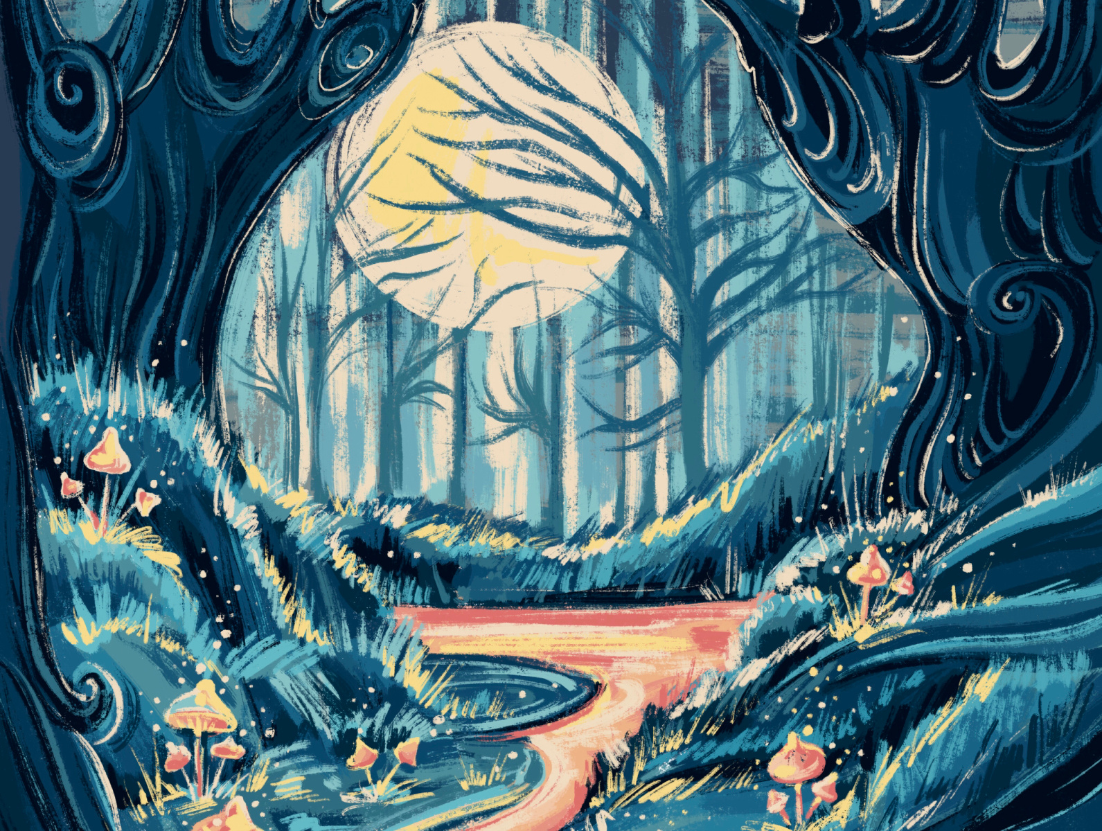 Magic forest 2D landscape by Anna Fedorenko on Dribbble