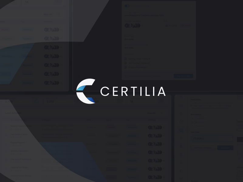Certilia Signing Hub Complete Branding & Product Design by Ljubisa ...