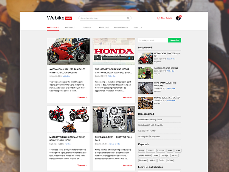 Webike Media website by Nguyen Tran on Dribbble