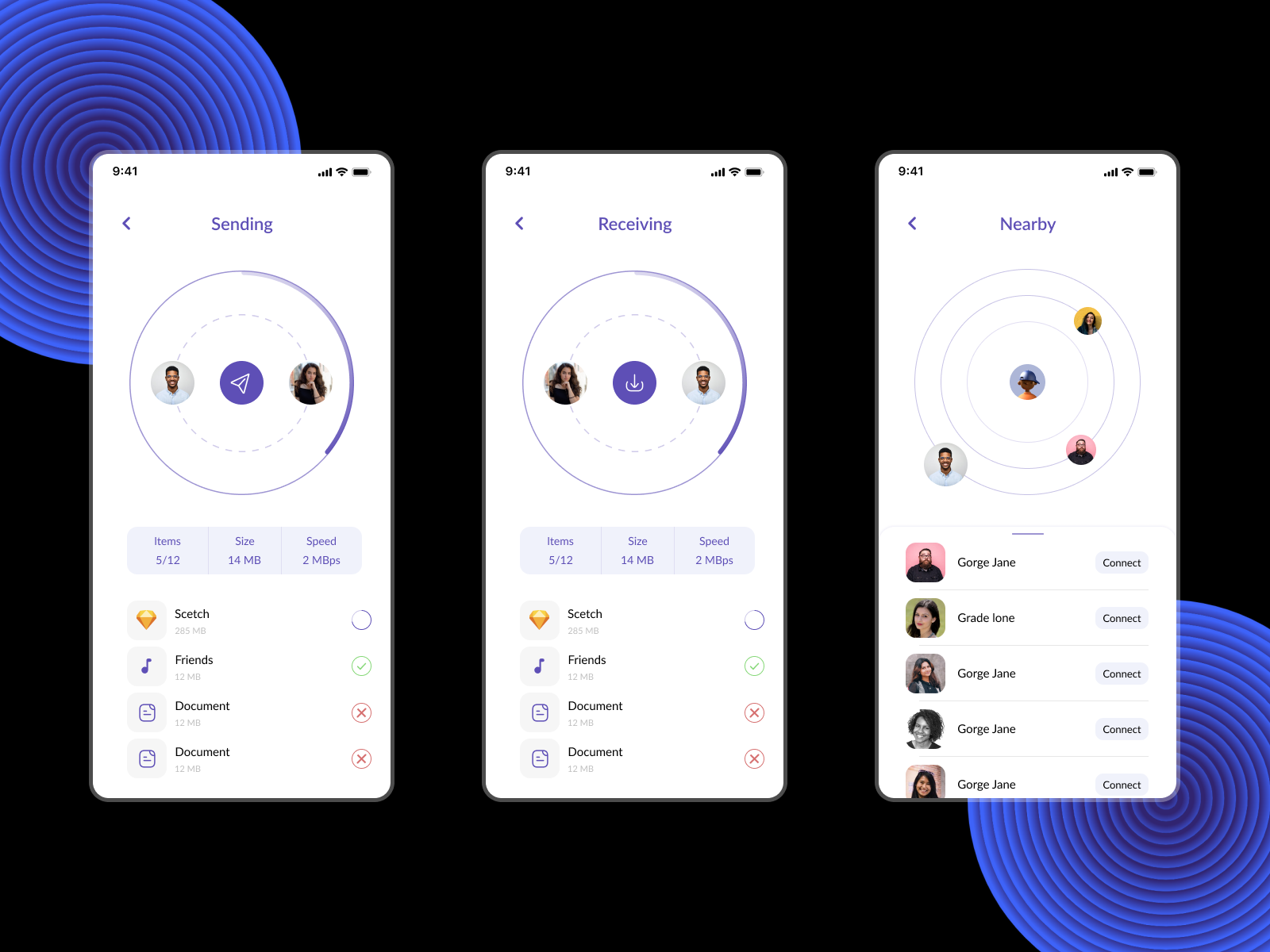 Halver - File transfer app UI by Darshil gohel on Dribbble