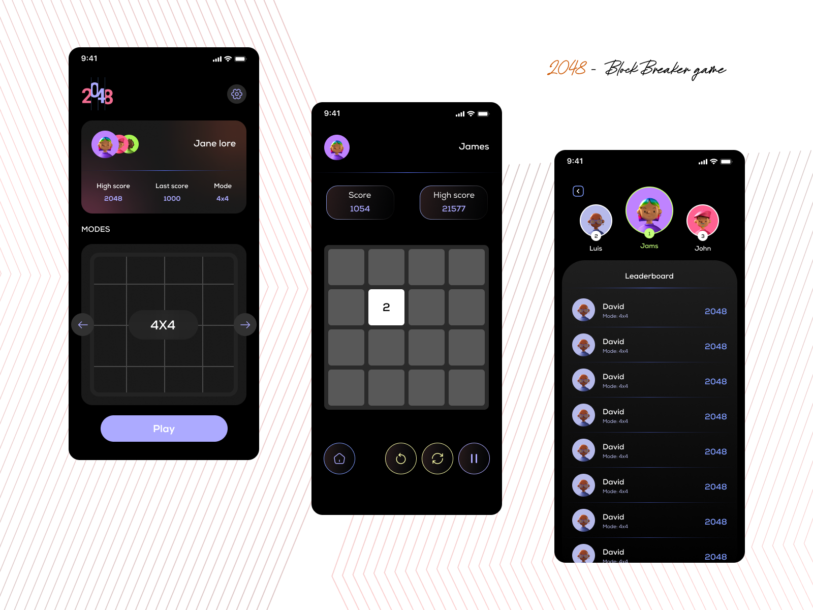 2048 - Block breaker game app UI by Darshil gohel on Dribbble