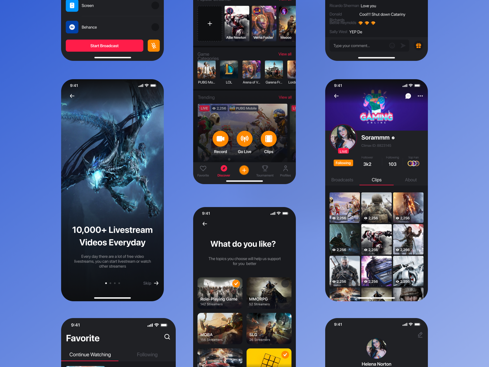 Games - Live Streaming App by Omega Orion on Dribbble