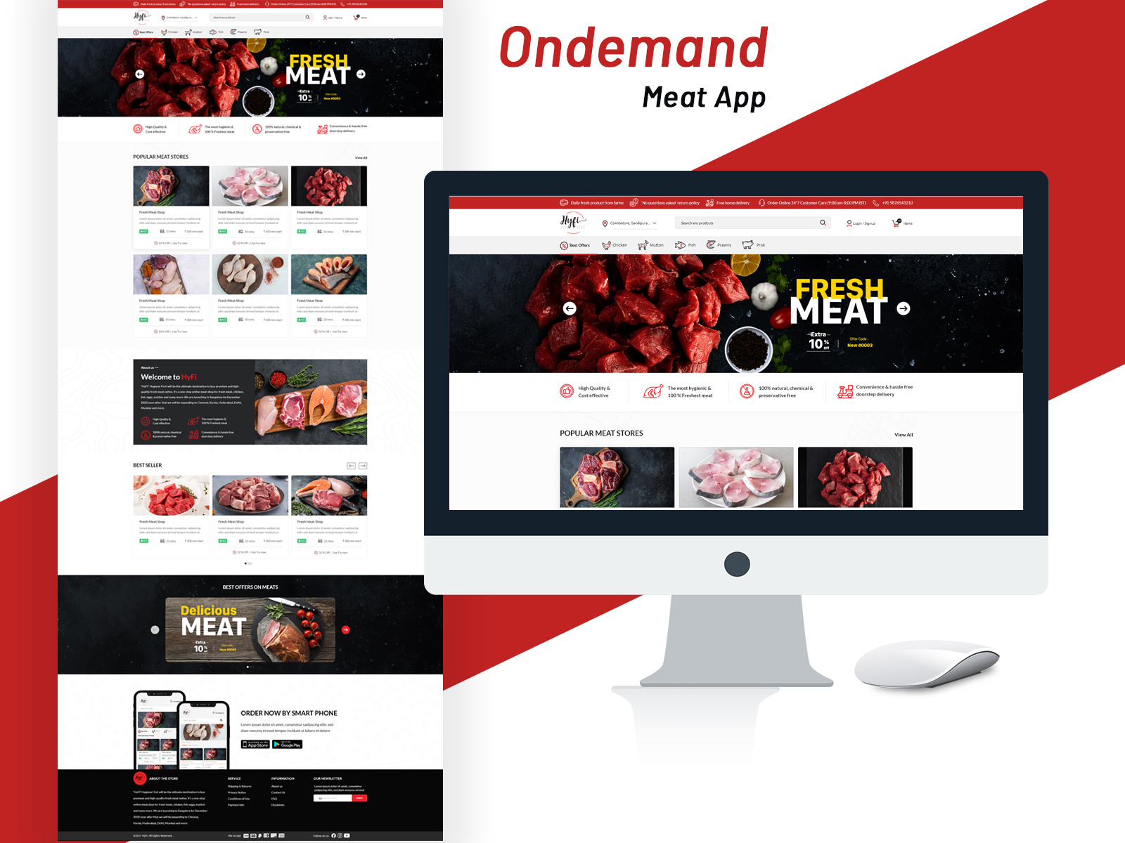 HiFi Meat: Web App Template by Deva Raj on Dribbble