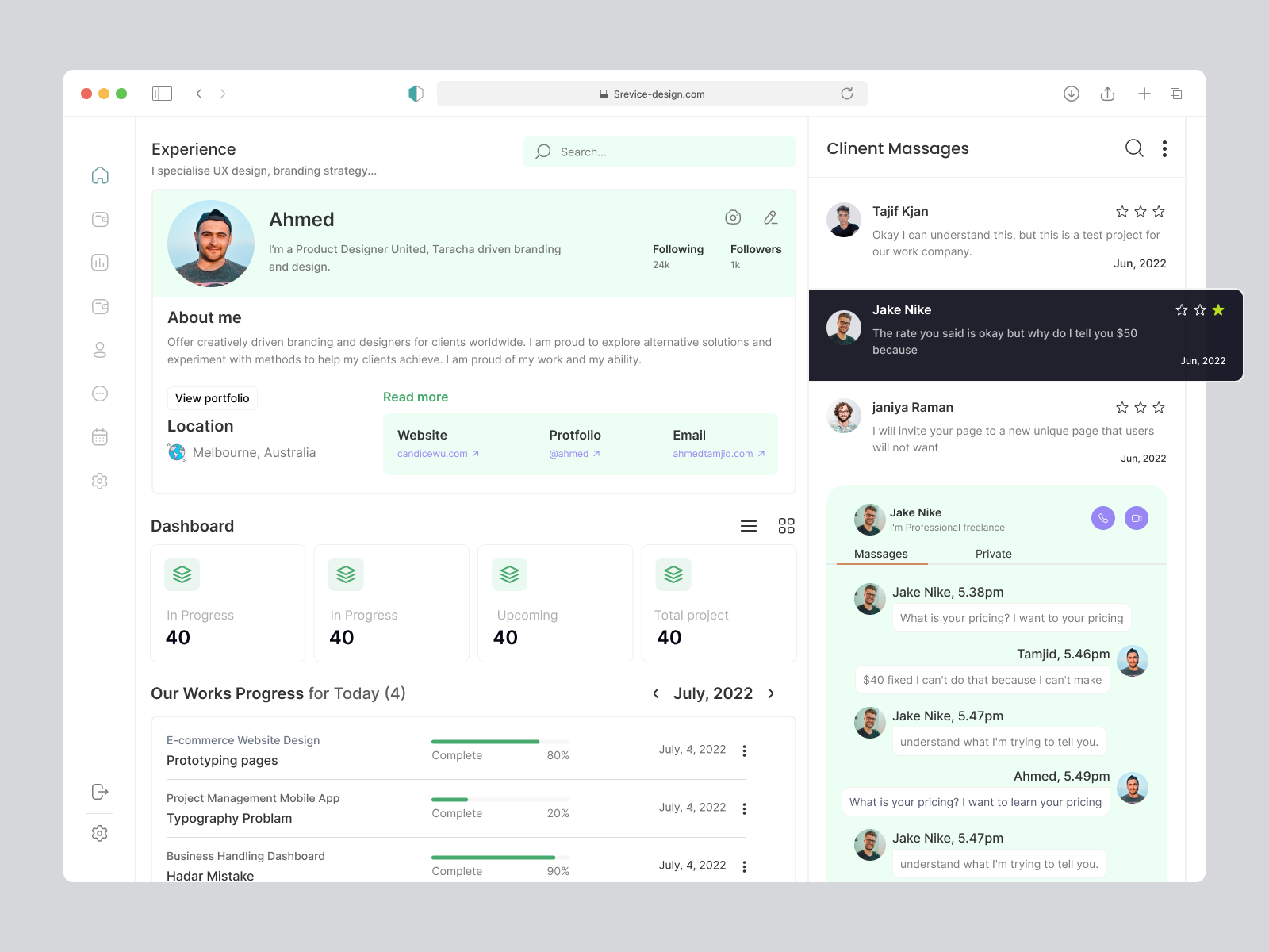 Portfolio Dashboard Design by Ahmed Tamjid on Dribbble
