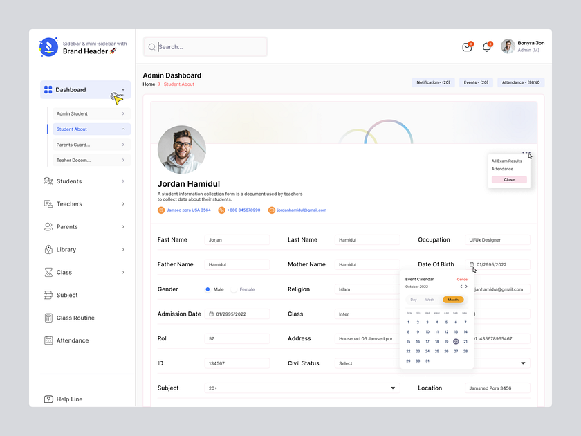 Details Dashboard Design By Ahmed Tamjid On Dribbble