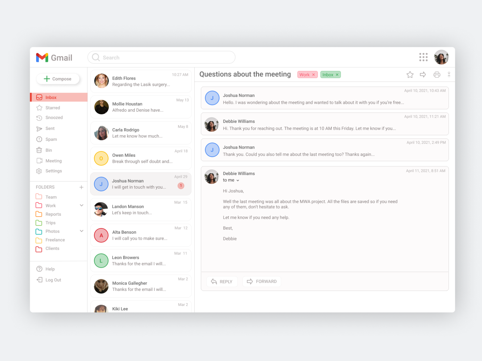 Gmail Desktop Layout Redesign by Sofia Paraizo on Dribbble