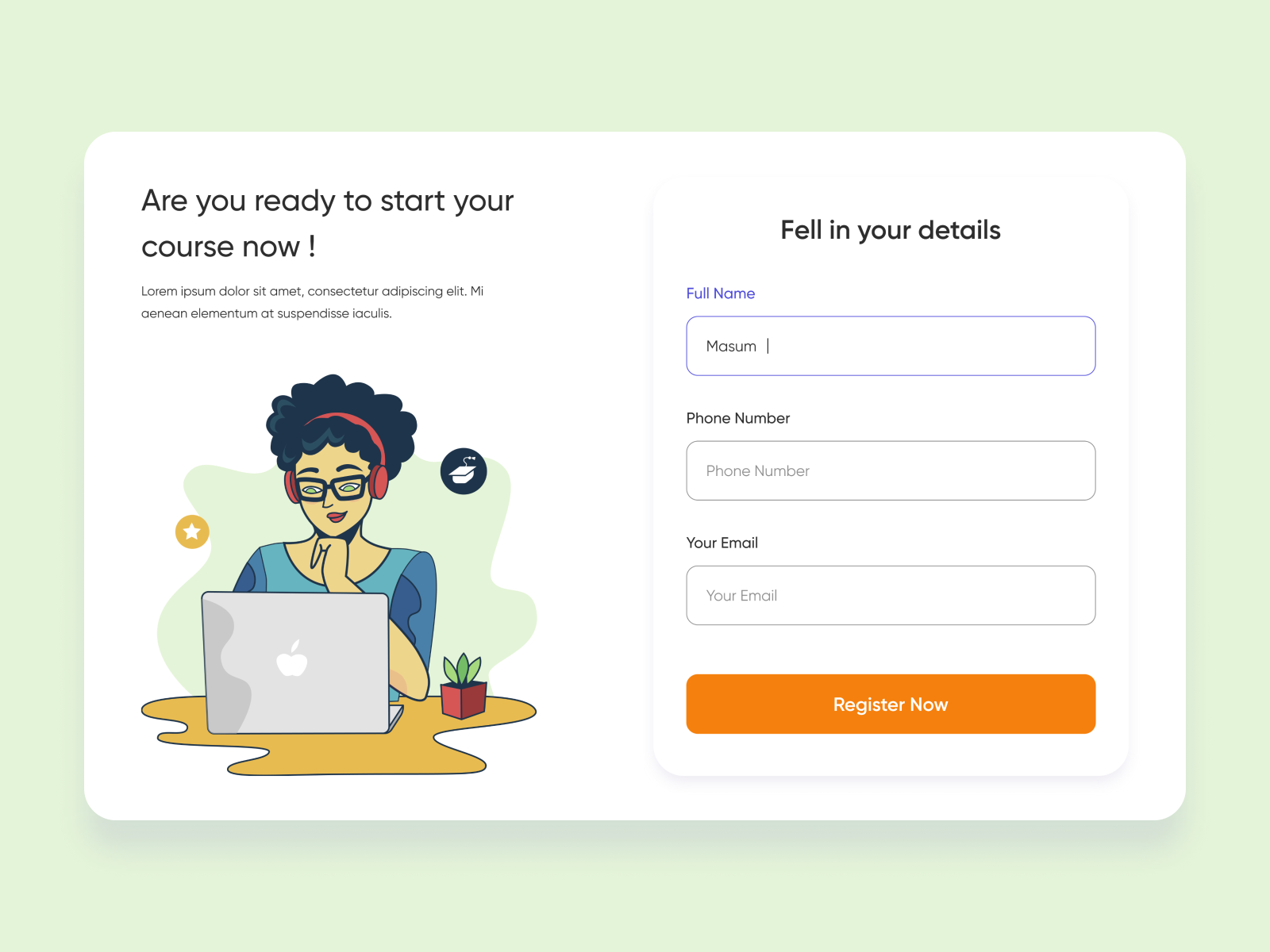 E-larning register page design by Shahel Chowdhury on Dribbble