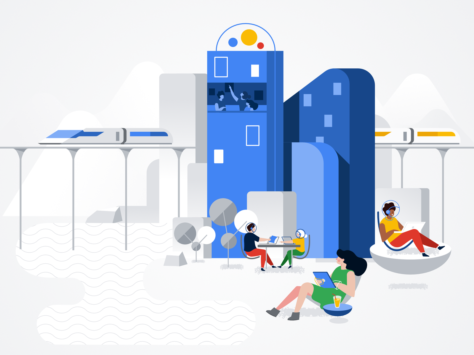 Illustration created for Google Cloud Identity by Pawel Olek on Dribbble