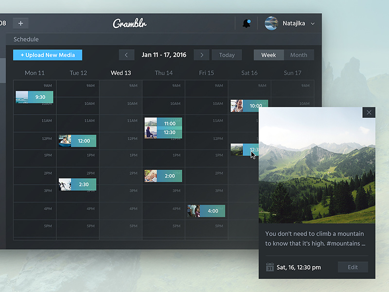 Schedule Post by Natalie Kirejczyk on Dribbble