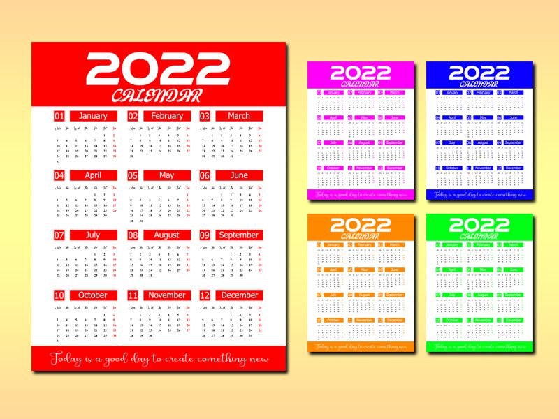 2022 Calendar by Usama Ramzan on Dribbble