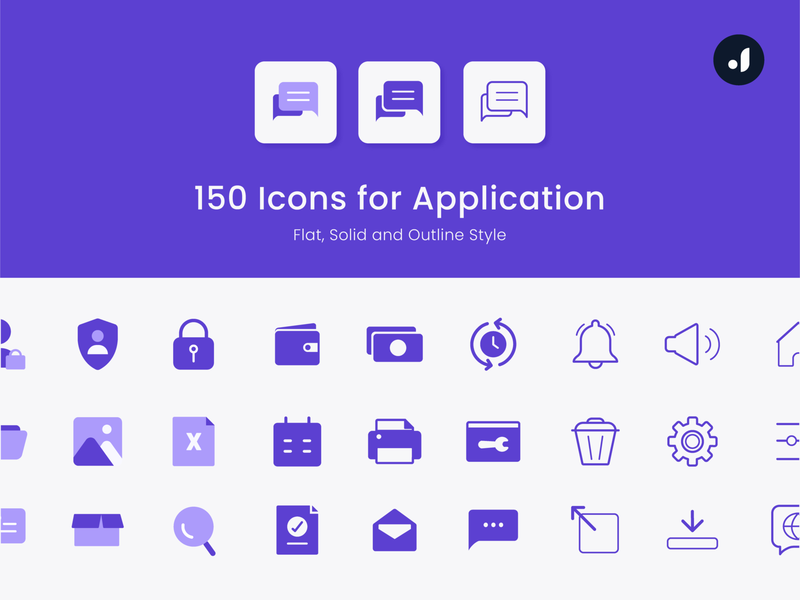 150 Icons for Application • Flat, Solid and Outline style by Jump ...